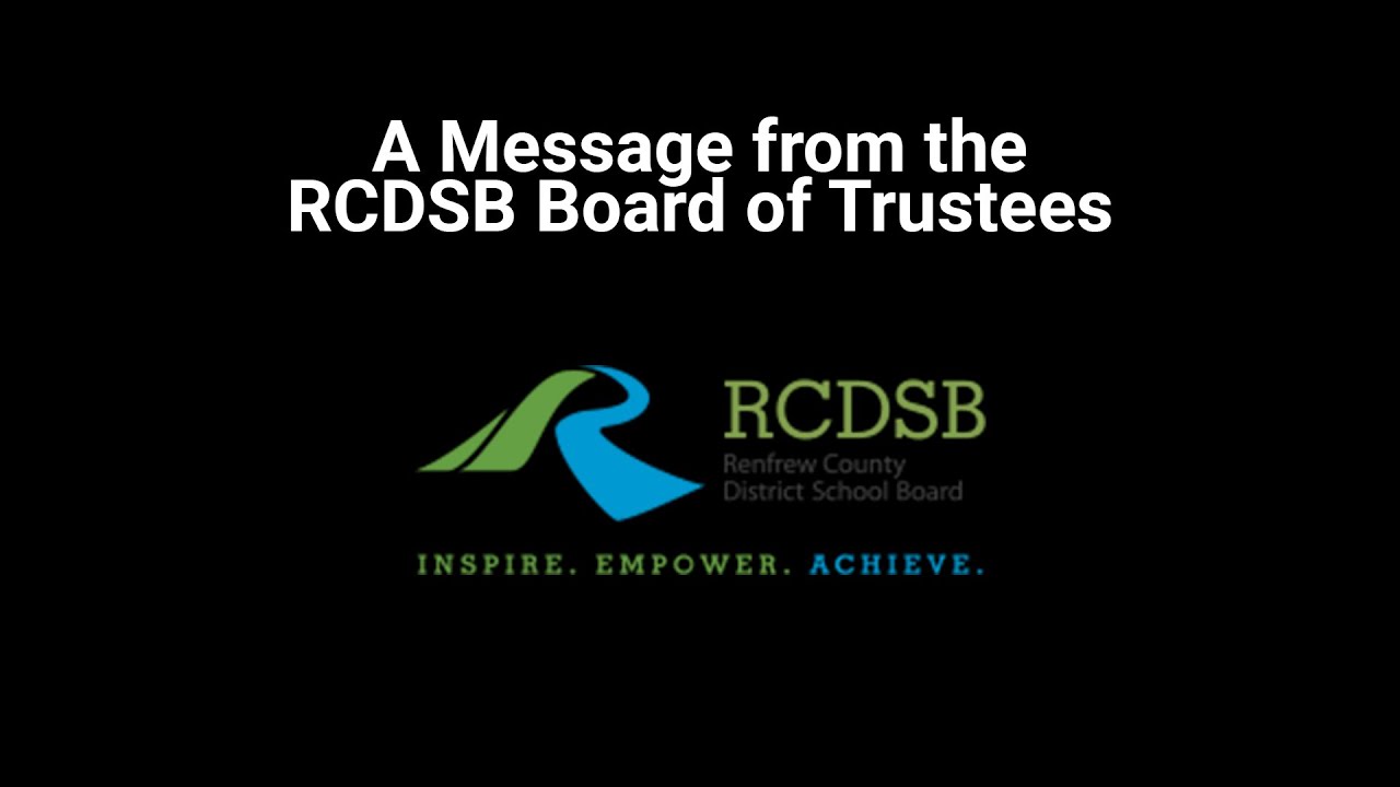 A Message from the RCDSB Board of Trustees - YouTube