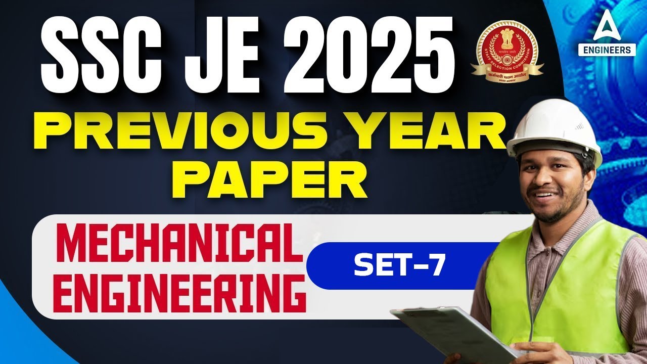 SSC JE Mechanical | SSC JE Previous Year Question Paper Mechanical ...