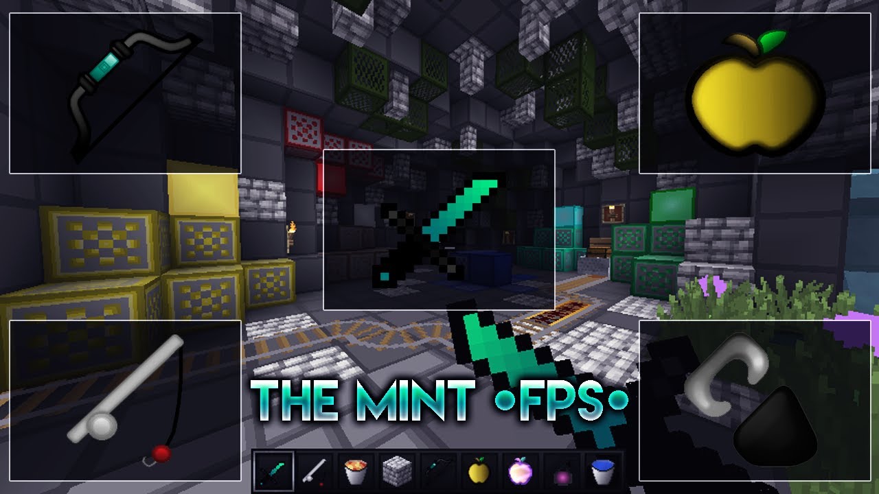 MINECRAFT PvP || TEXTURE PACK | THE MINT [+FPS] | 1.7 & 1.8 - YouTube