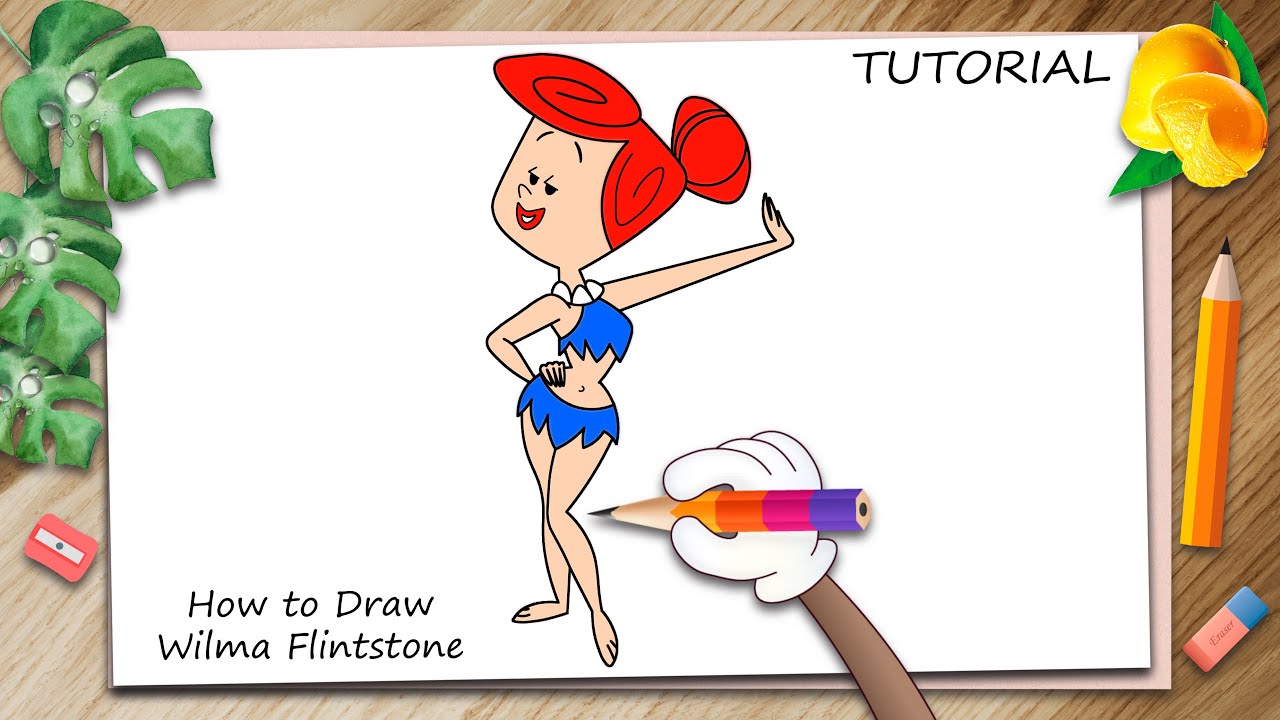 How to Draw Wilma Flintstone | Cartoon Character Drawing For Children ...