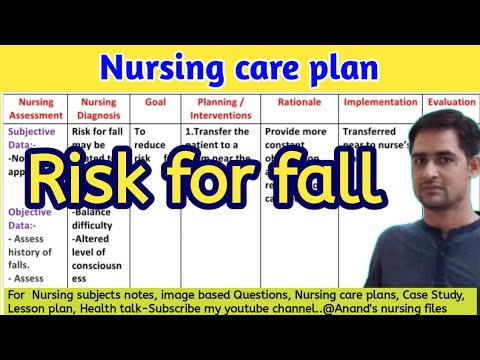 Nursing care plan on Risk for Fall//What is a nursing diagnosis for ...