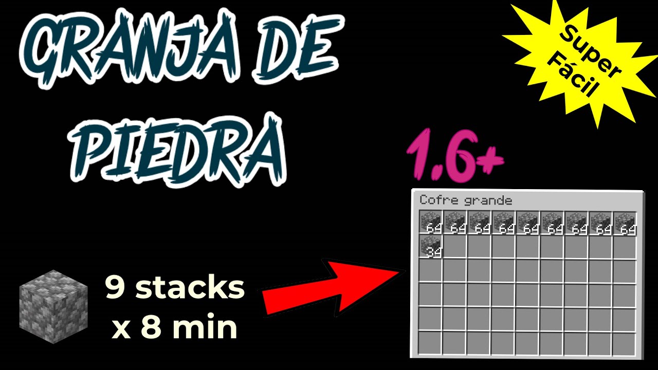 GRANJA DE PIEDRA! SUPER FACIL! (AFK) - MINECRAFT 1.16+ (Java) - YouTube