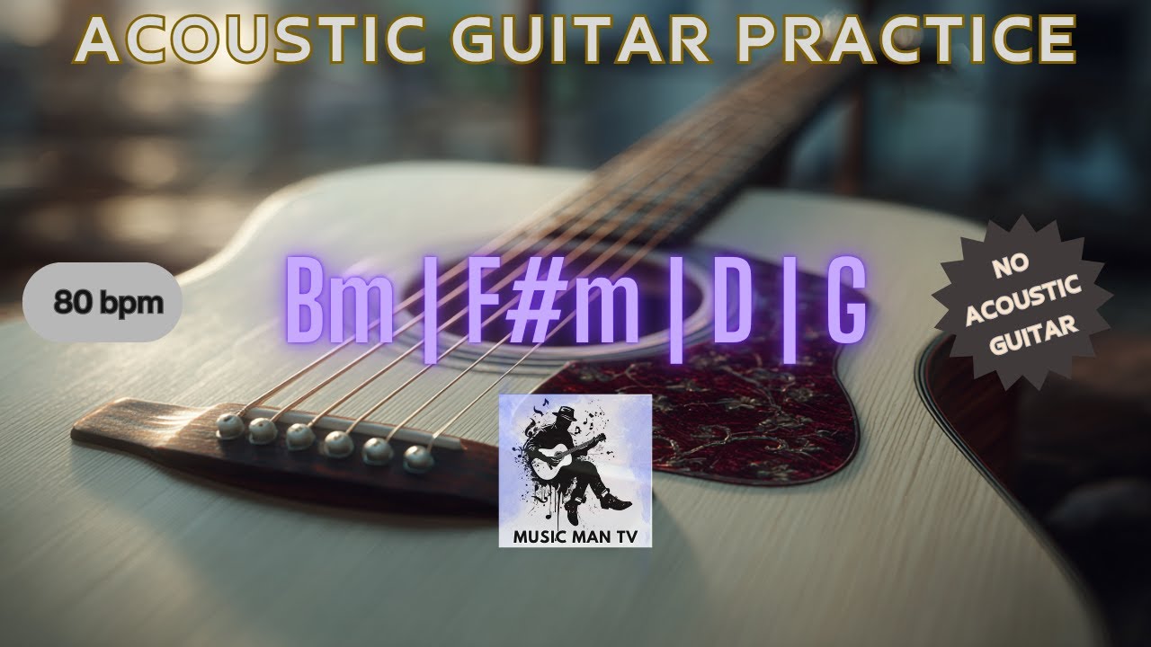 Acoustic Guitar Practice Backing Track in B Minor (No Acoustic Guitar ...