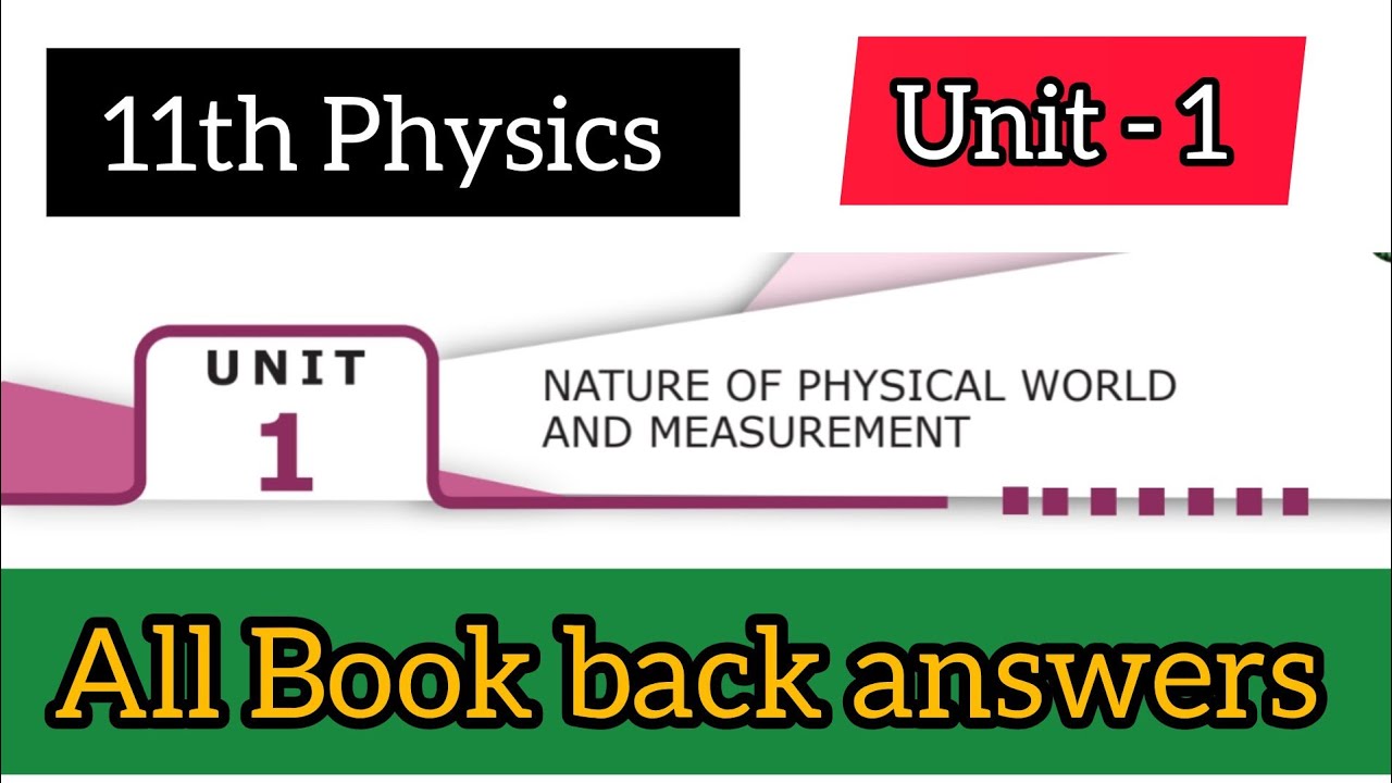 11th Physics chapter 1 book back answers | Nature of physical world and ...