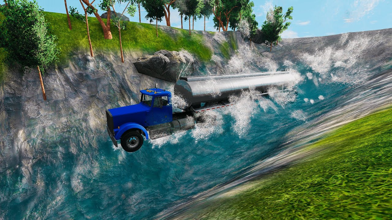 Cars vs Water Force - BeamNG.Drive - YouTube