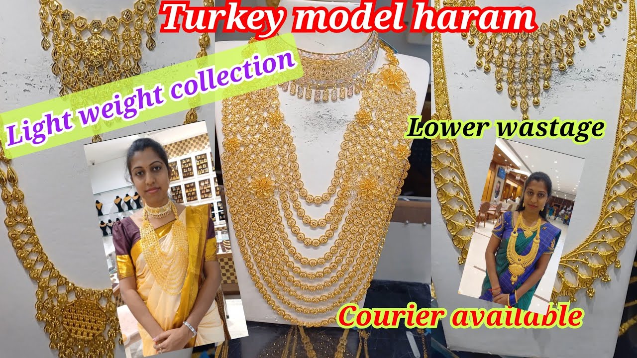 Light weight gold bridal jewelry collection, Turkey model haram ...