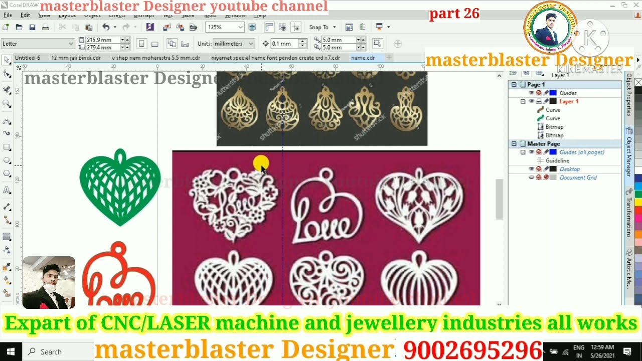 #laserdesign #lasercuttingpenden || Laser cutting Design in Coreldraw ...