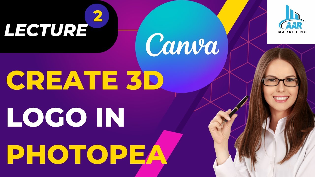 How to Creat logo & Convert 3D logo in Photopea - YouTube