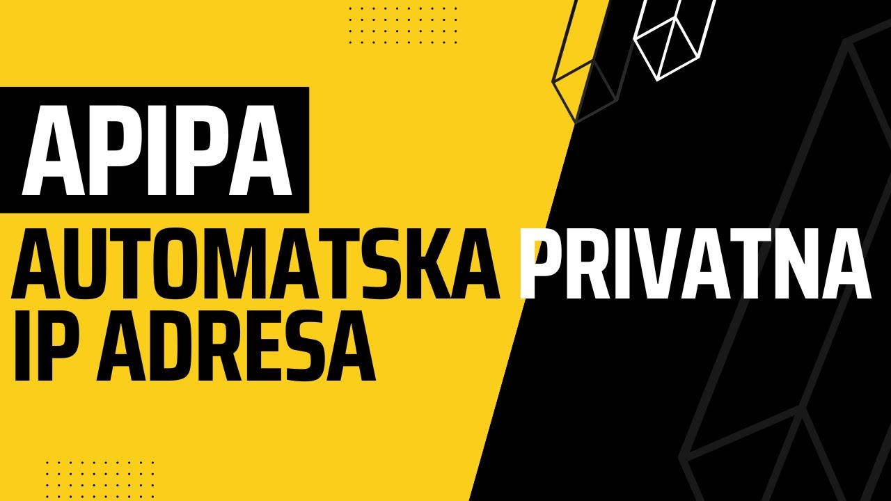 APIPA - AUTOMATSKA PRIVATNA IP ADRESA - YouTube
