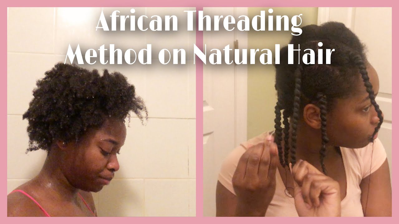 Natural Hair Wash Day pt. 2 | African Threading Method - YouTube