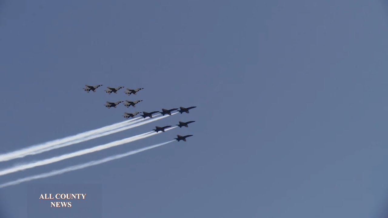 Blue Angels, Thunderbird's Flyby over New jersey 4K - YouTube