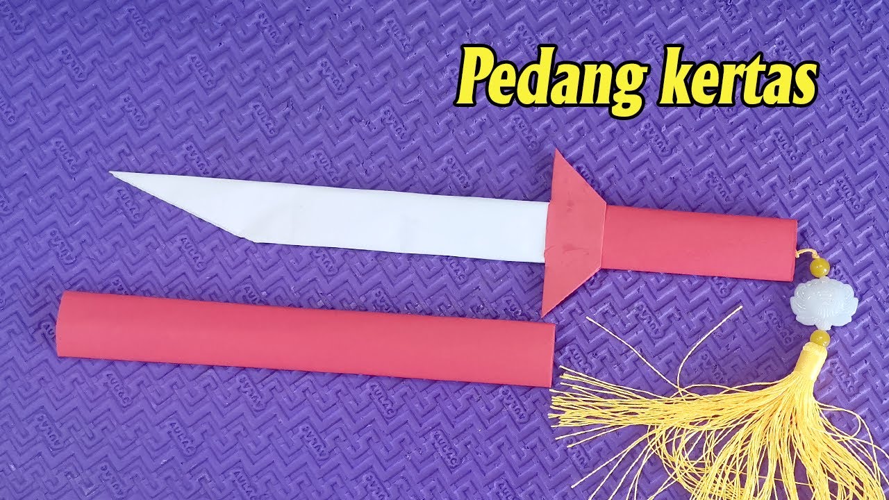 Cara membuat pedang dari kertas | Origami pedang - YouTube