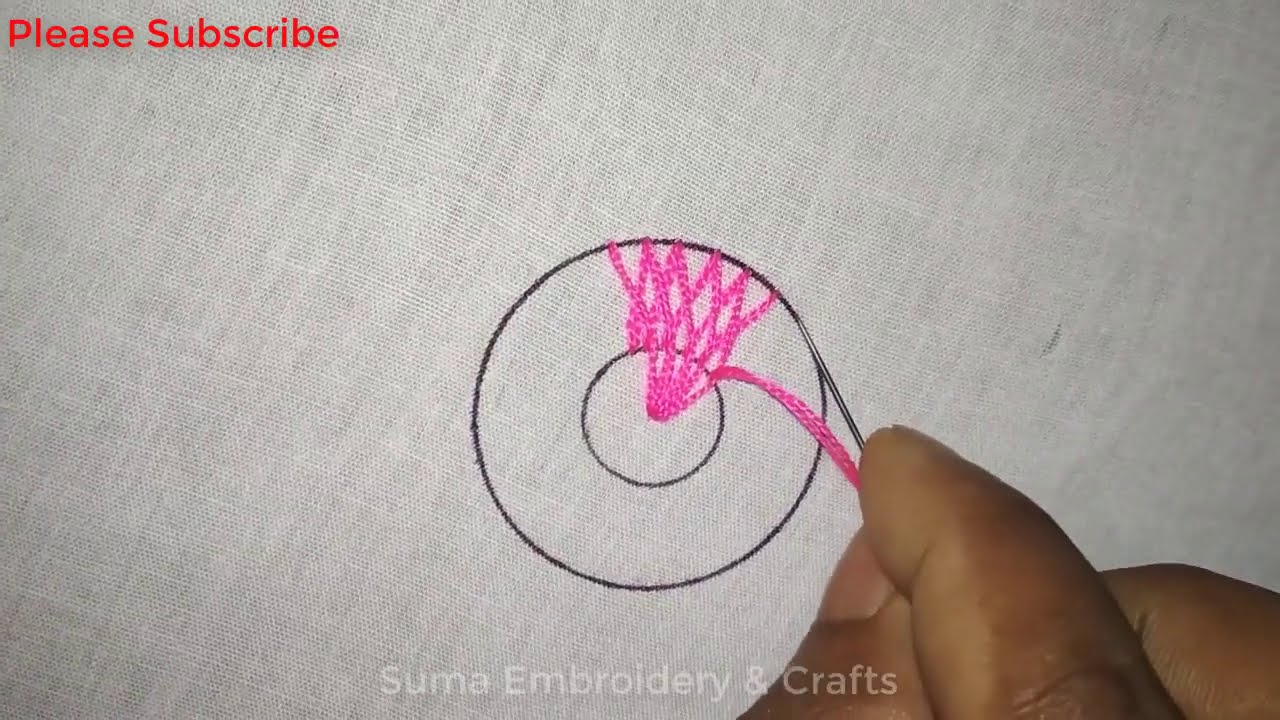 Hand Embroidery Amazing Round Design,Easy Flower Embroidery Round ...