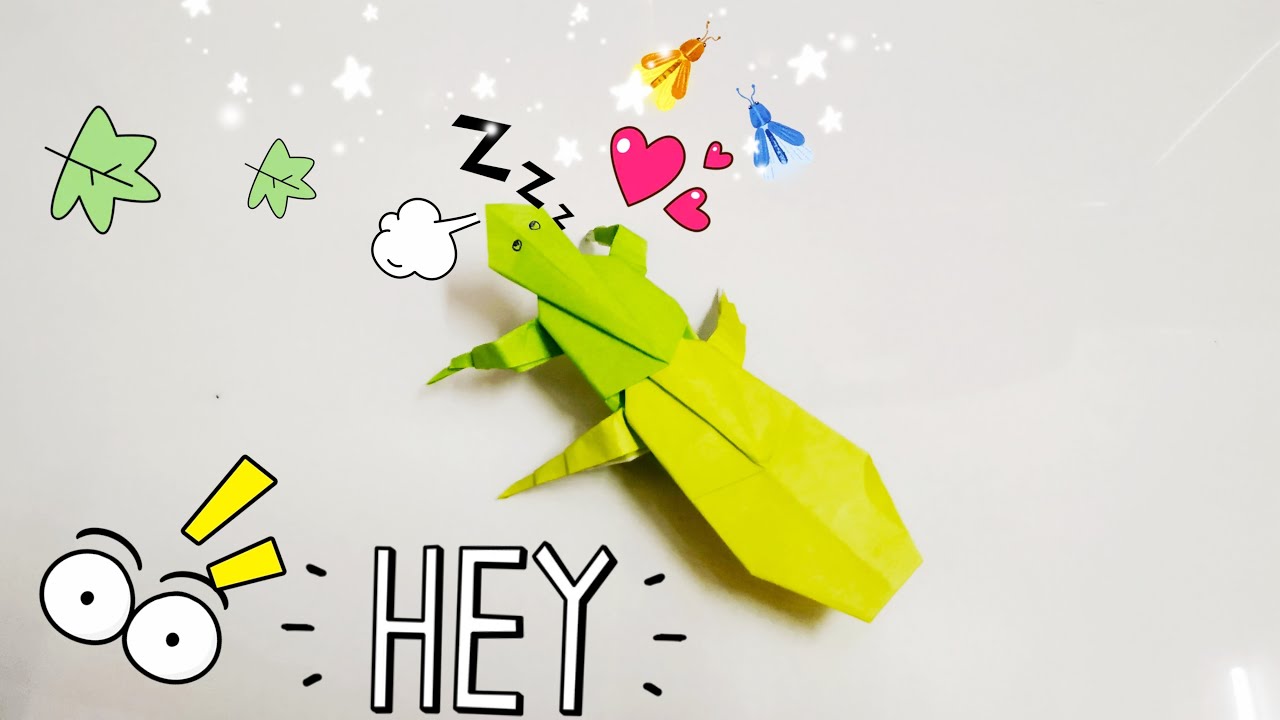 DIY Paper Origami - How to make mantis origami easy 🦗 - YouTube