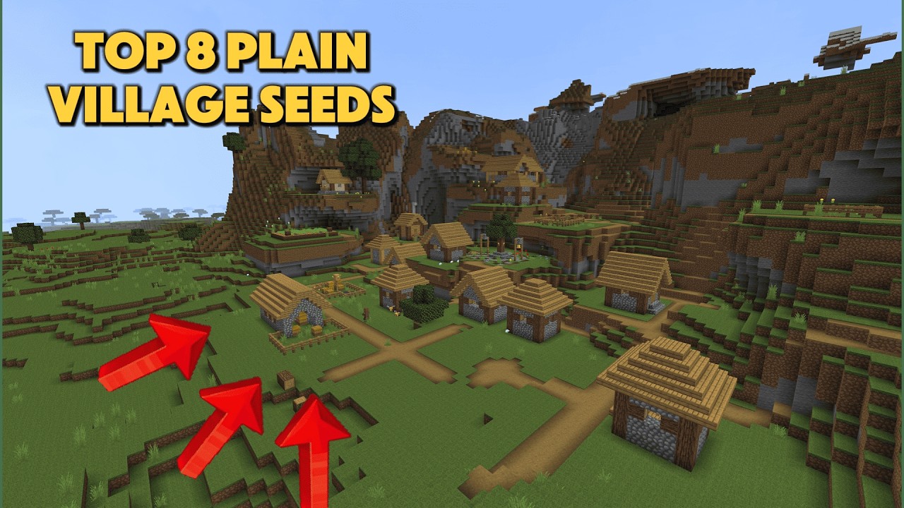 TOP 8 PLAIN VILLAGE SEED BEDROCK / PE 1.21 [ MINECRAFT SEED ] - YouTube