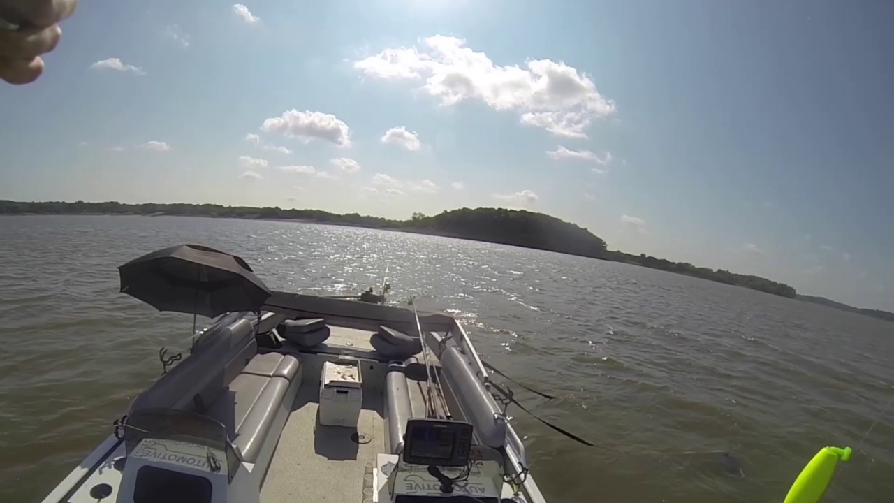 Getting a triple with only 3 rods in the water! Lake Redrock Iowa - YouTube