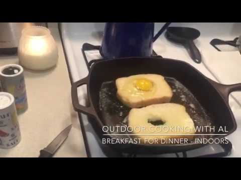 Deluxe One-Eyed Pete - Breakfast for Dinner on Cast Iron - YouTube