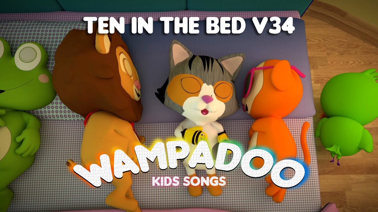 Ten In The Bed v34 | Wampadoo Kids Songs - YouTube
