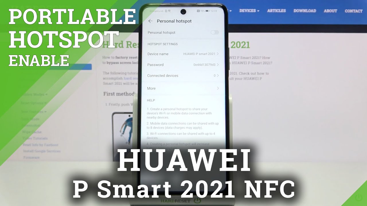 Portable Hotspot HUAWEI P Smart 2021 NFC - Share Internet / Create ...