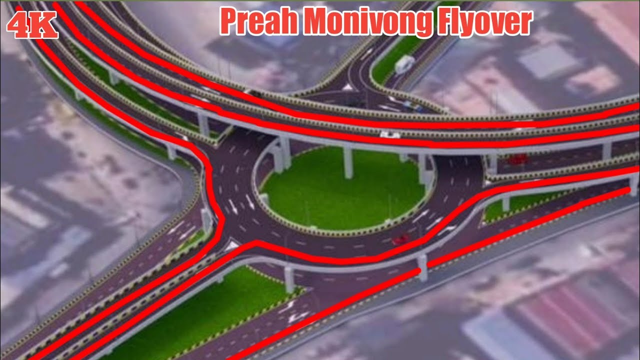 Construction Progress of Preah Monivong Flyover - YouTube