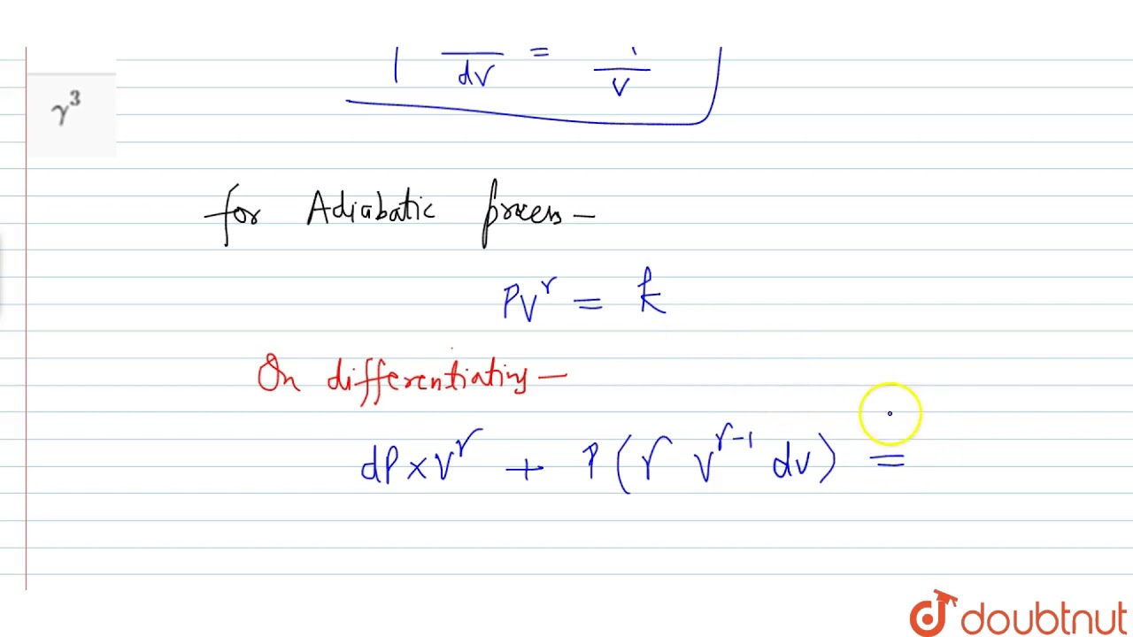 The ratio of slopes of adiabatic and isothermal curves is - YouTube