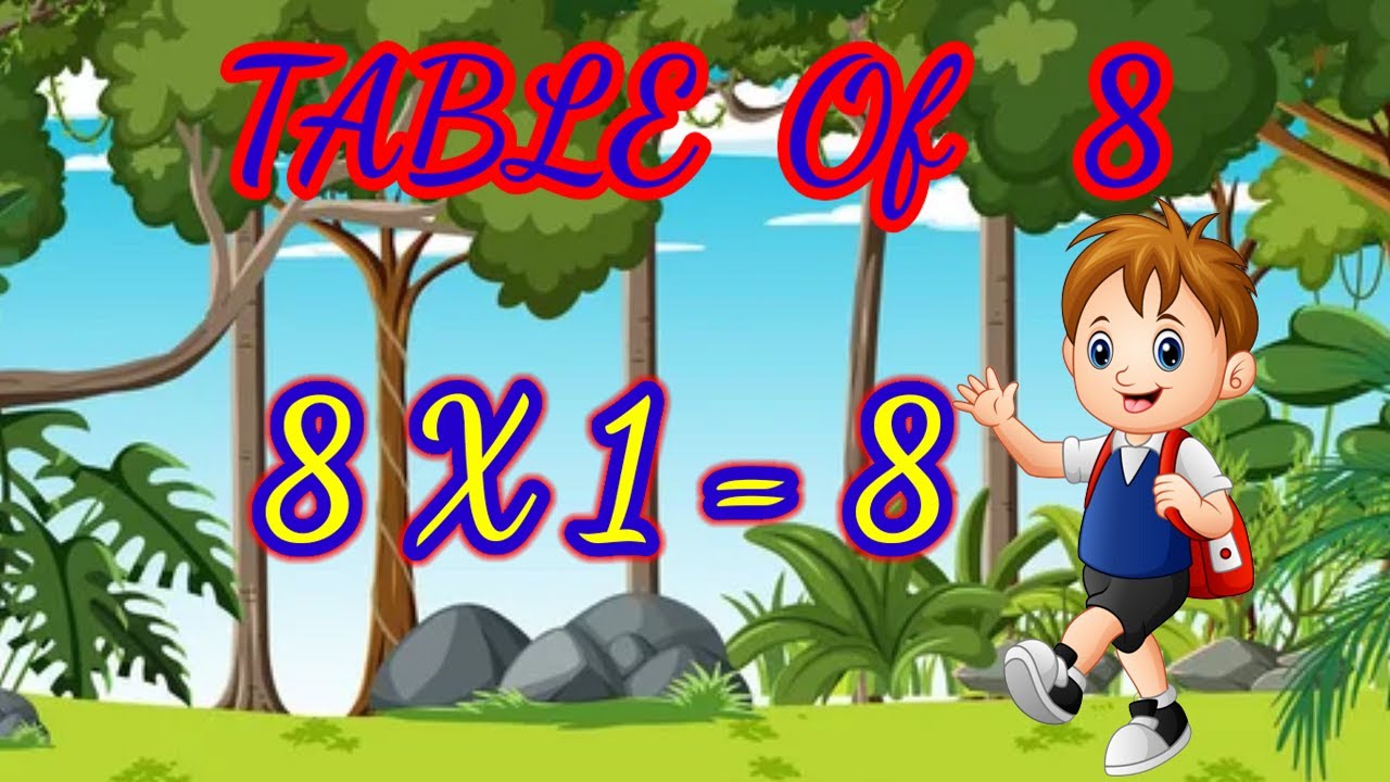 Let's Learn & Write Tables of 8 | Toddlers & Kids Learning Educational ...