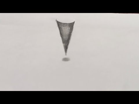 Very Easy Method , How To Draw 3D Floating Shape CONE - YouTube