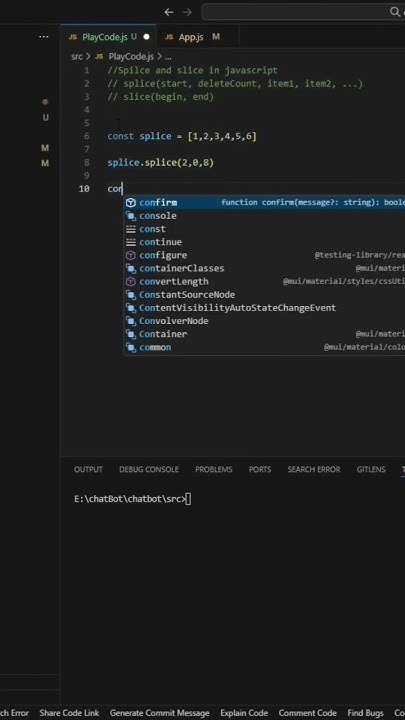 Splice and Slice in js - YouTube