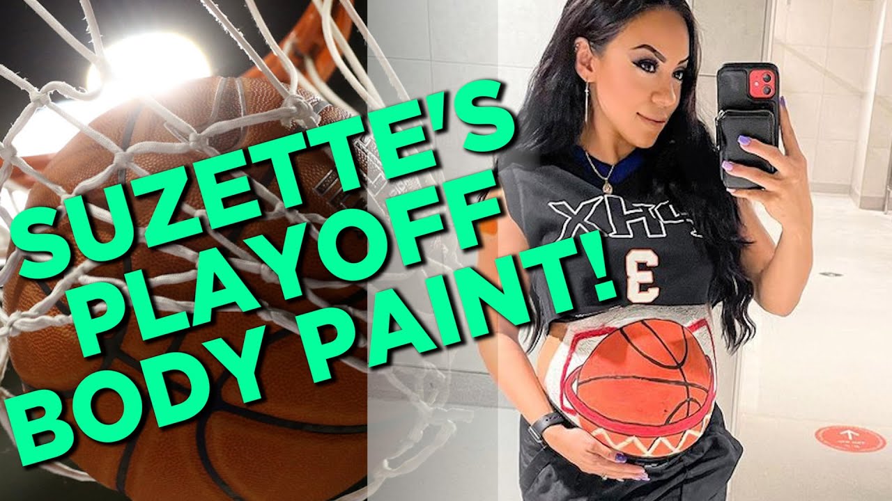 Suzette's Playoff Baby Bump Body Paint! - YouTube