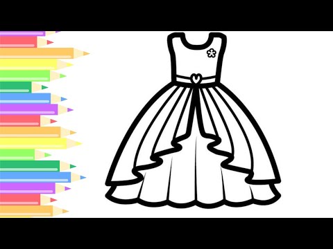 How to draw rainbow princess dress |how to draw & color |easy drawing ...