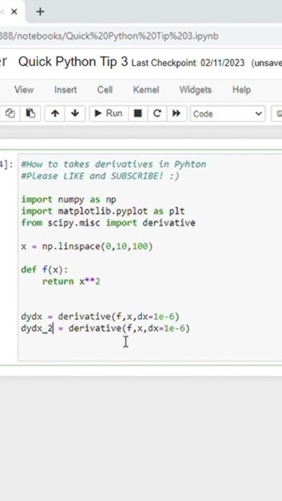 Python in Under One Minute: Taking Derivatives! - YouTube