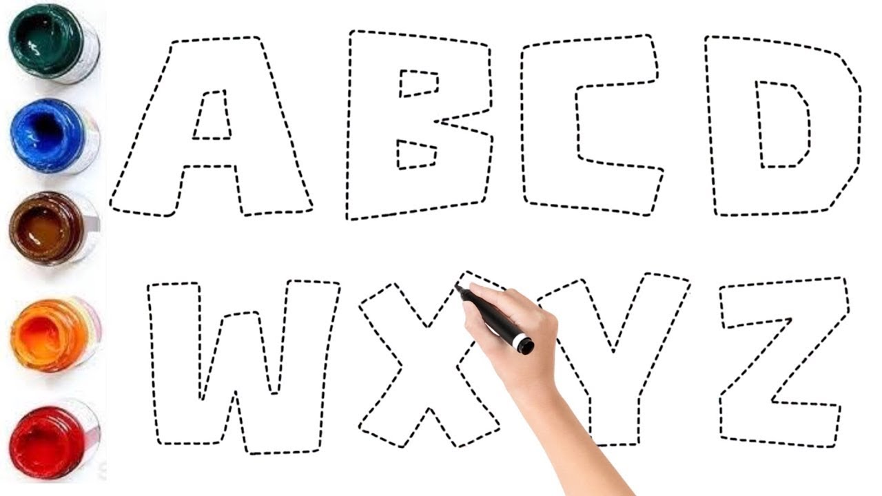 How to Draw and Paint Alphabet Letters A to Z for Kids // Step by Step ...