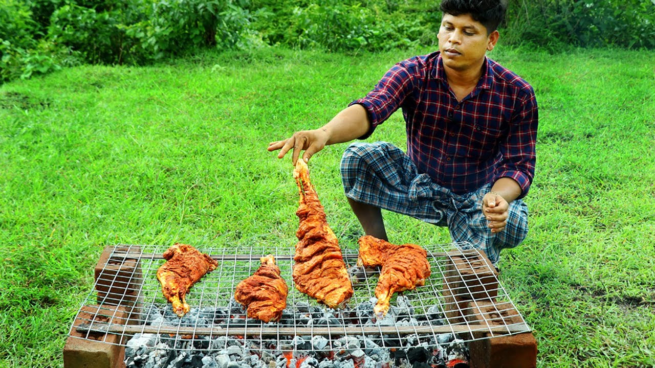 MUTTON RAAN ROAST - Grilled Full Mutton Leg - Cooking Skill Village ...