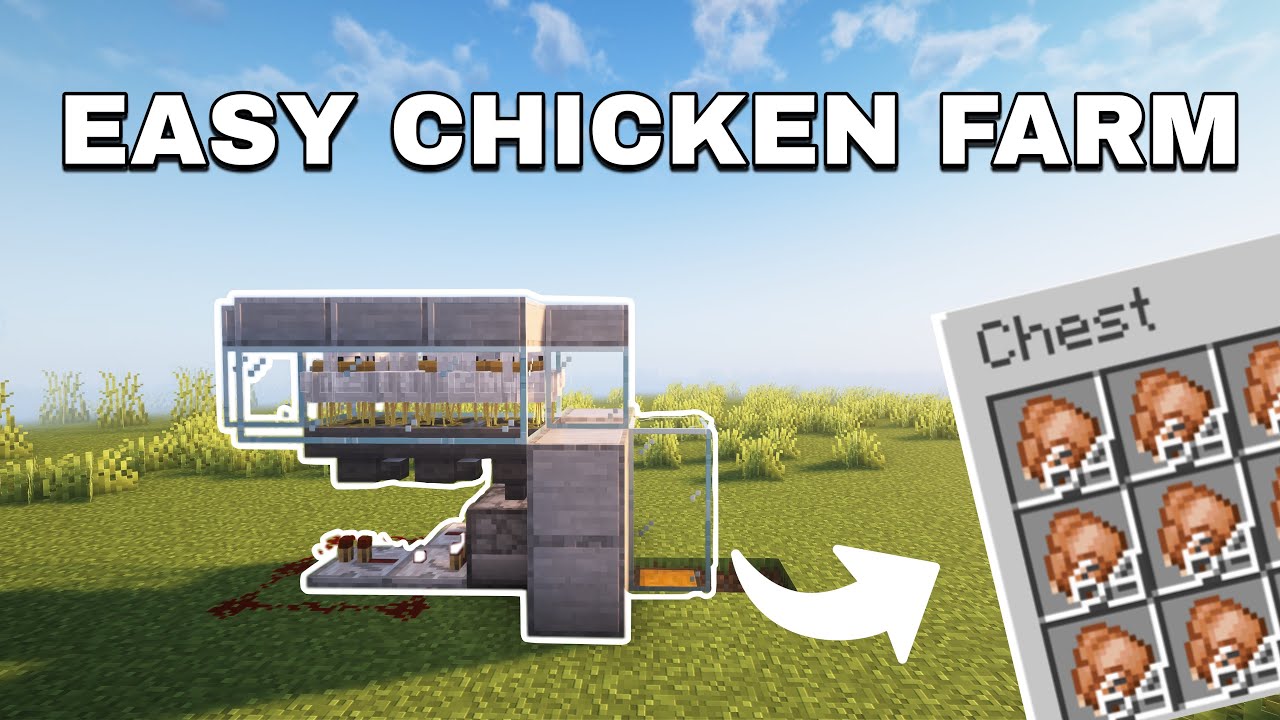 Easy Chicken Farm in Minecraft 1.21 (Unlimited Food & Feathers) - YouTube