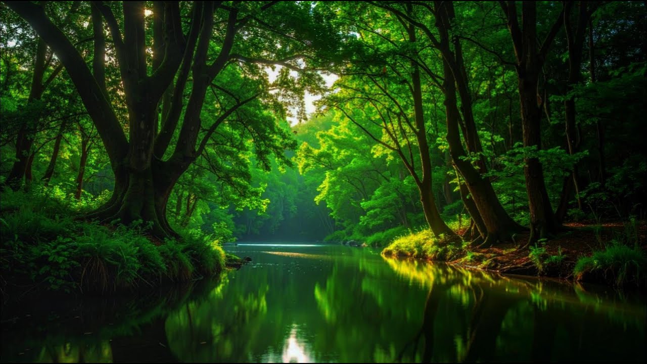 Forest Calm – Gentle Green Background with Relaxing Music and Nature ...