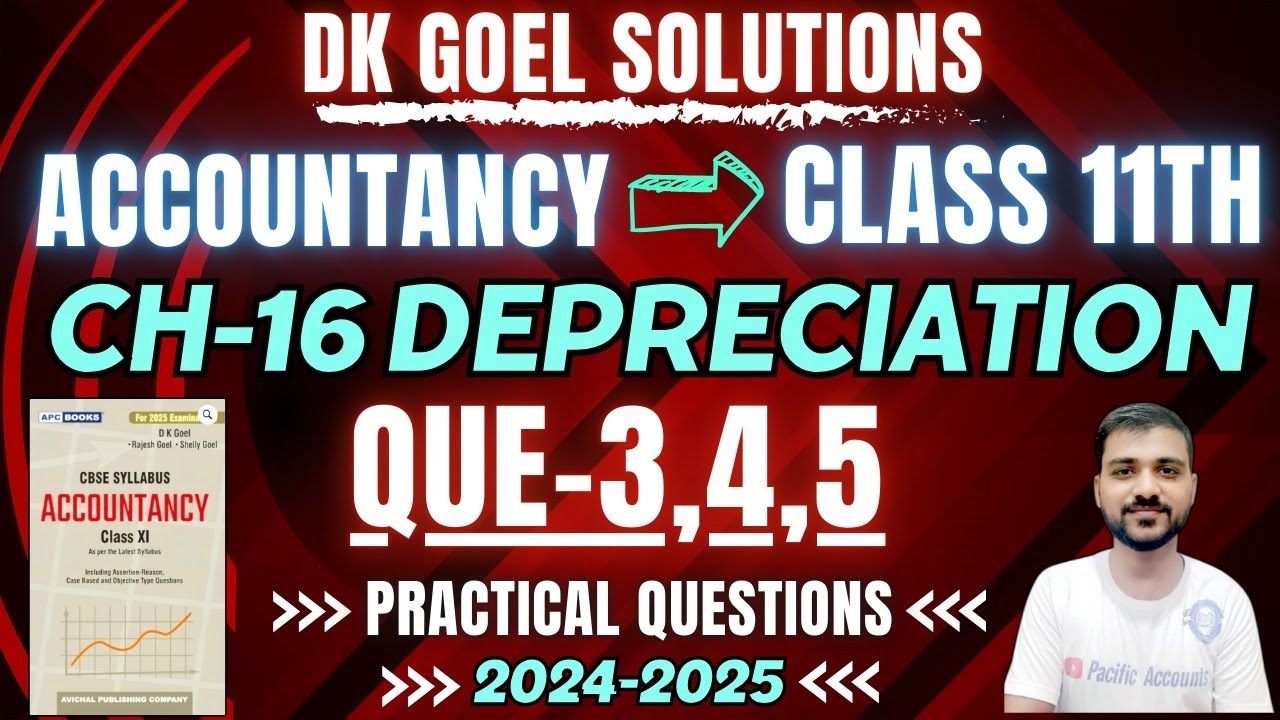 DEPRECIATION CLASS 11 | DK GOEL | CH 16 ACCOUNTS| Q-3| Q-4| Q-5 ...