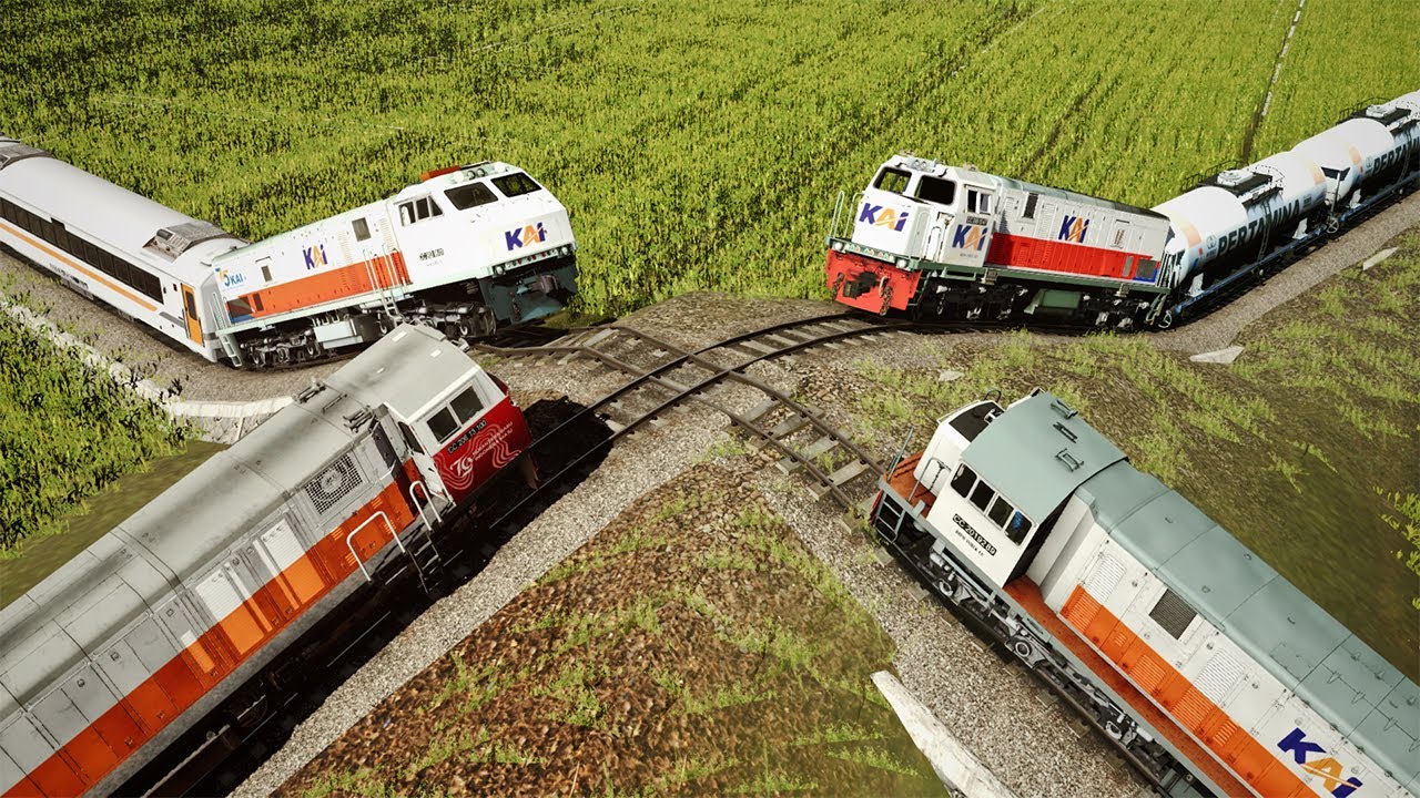 Kereta Api Rel Silang 4 Menanjak - Hunting Animasi - YouTube