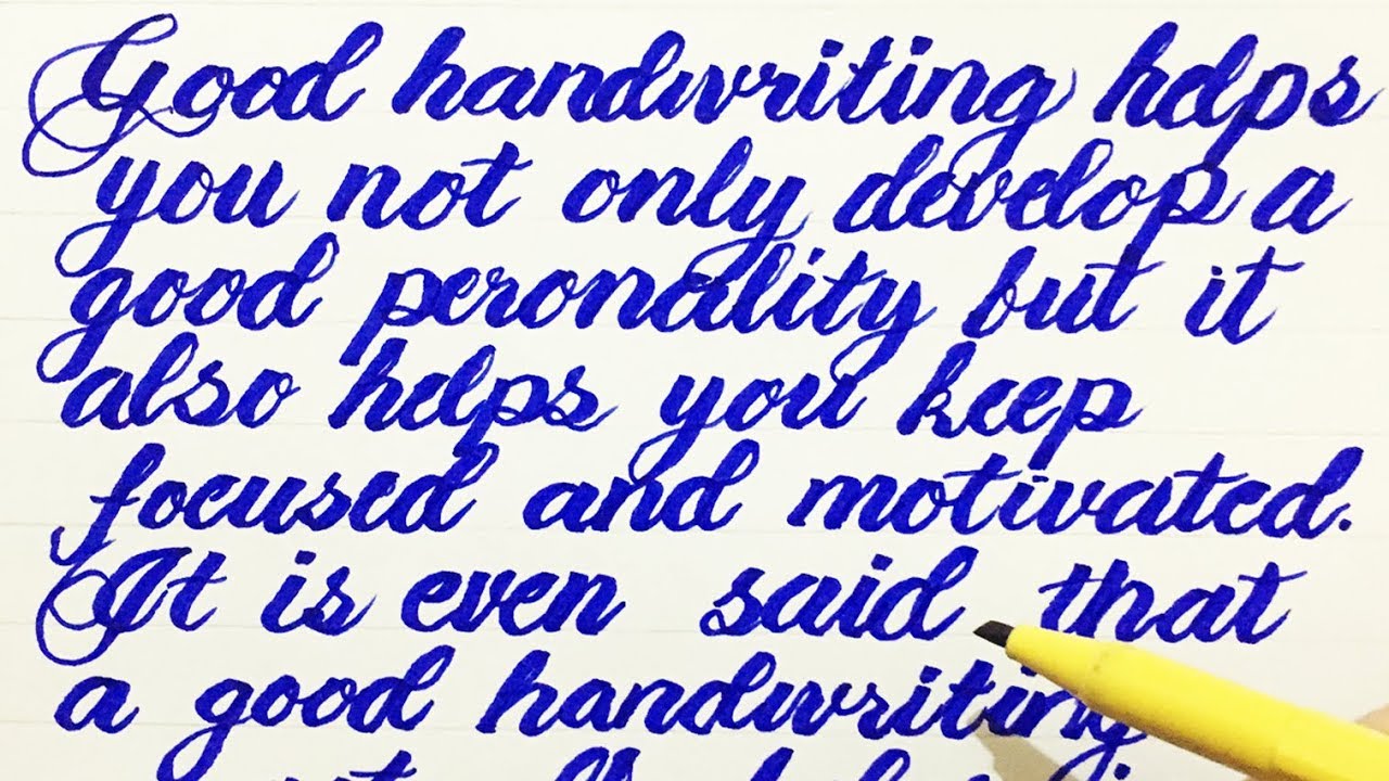 How To Write In Cursive Using Cut Marker In English | Handwriting ...