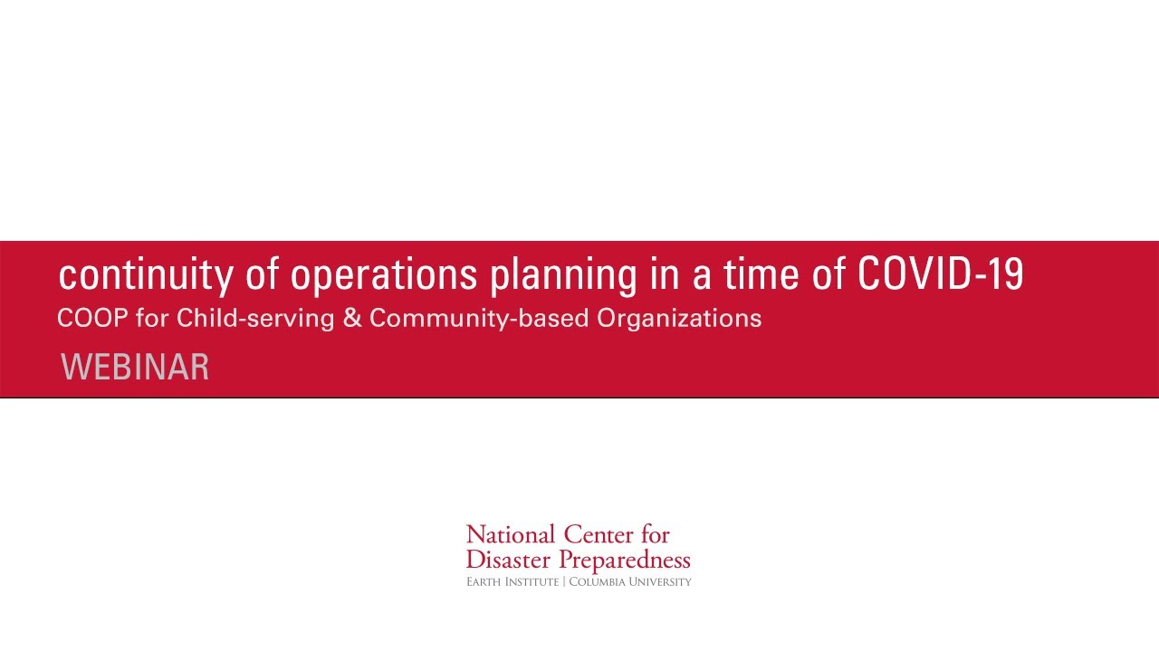 Continuity of Operations Planning in a time of COVID-19: COOP for Child ...