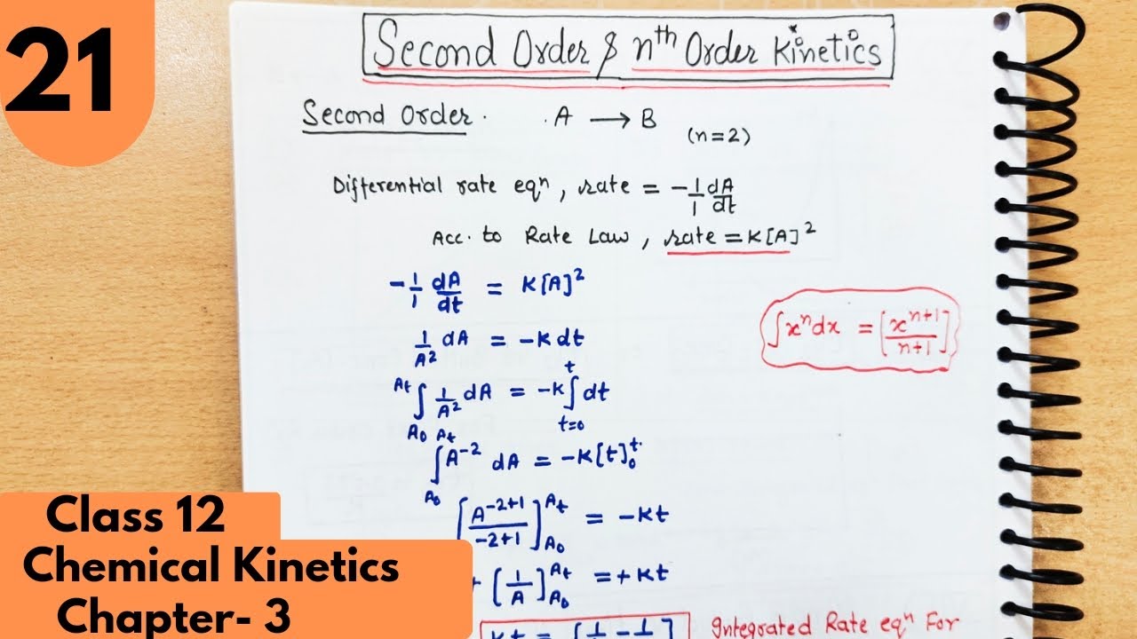 21) nth order kinetics| Second order kinetics| Half life| Chemical ...