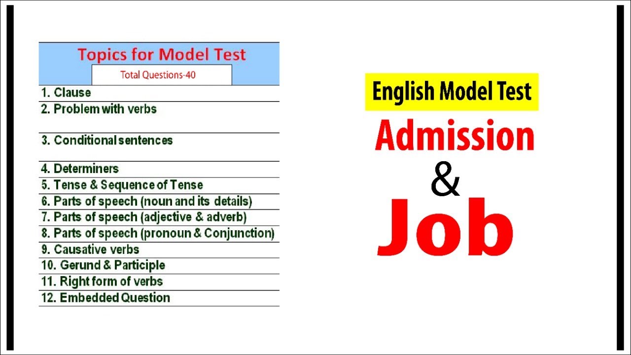 Model Test on English MCQ | Admission & Job - YouTube
