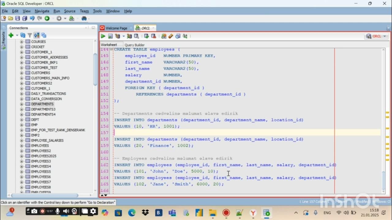 DƏRS 6 - Oracle SQL (4-cü hissə) - YouTube
