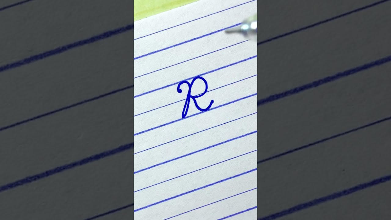 How to write English cursive writing capital letter R | Cursive writing ...
