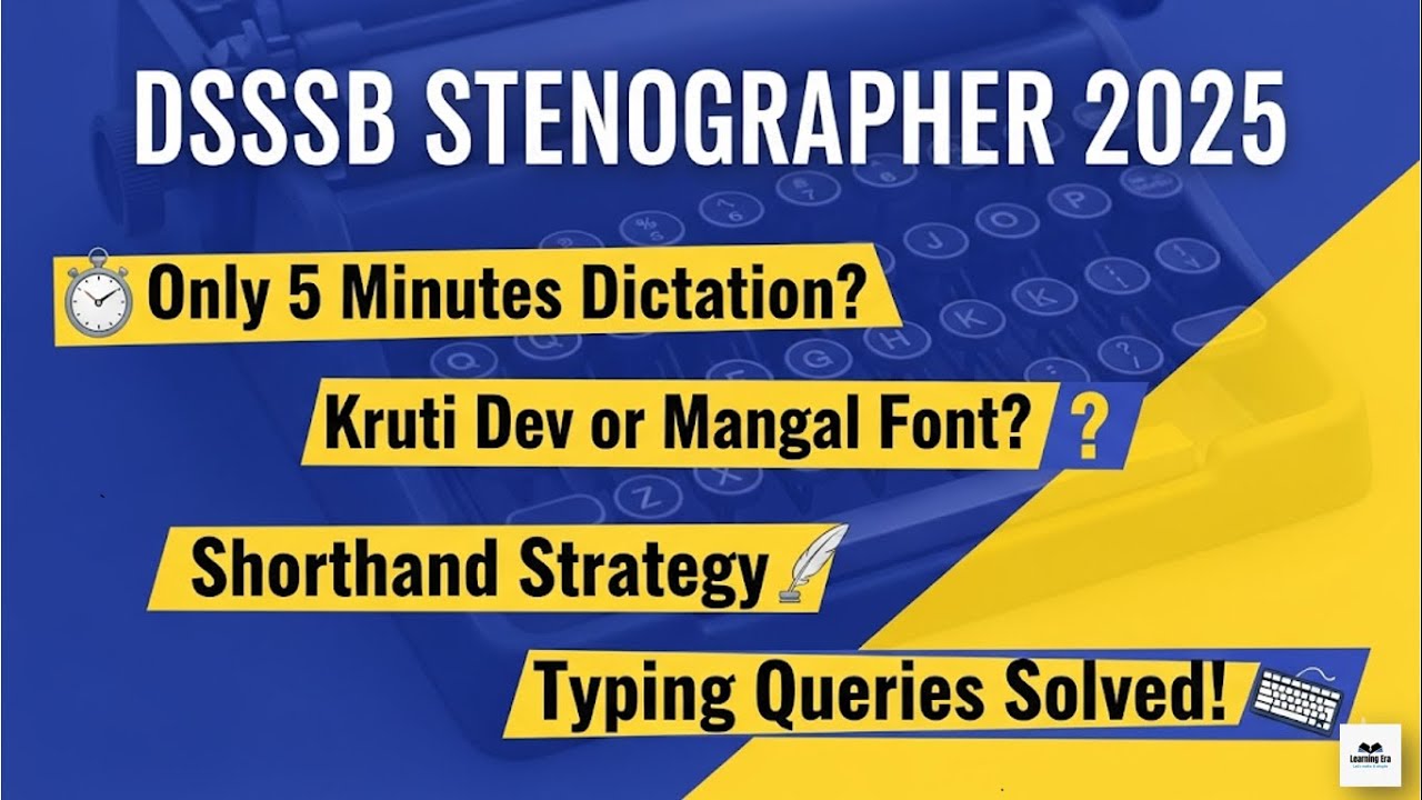 DSSSB STENOGRAPHER Hindi Font Mangal or Kruti Dev | Dictation Time ...