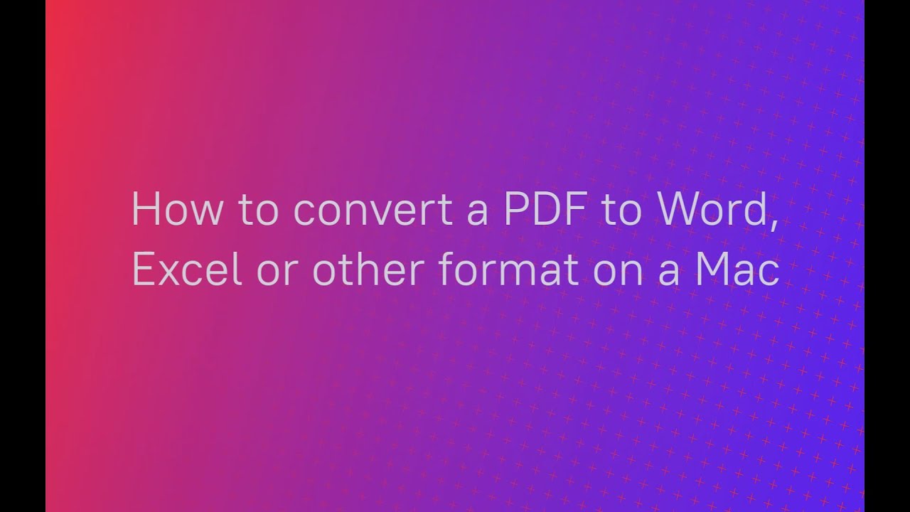 How to convert a PDF to Word or Excel - YouTube
