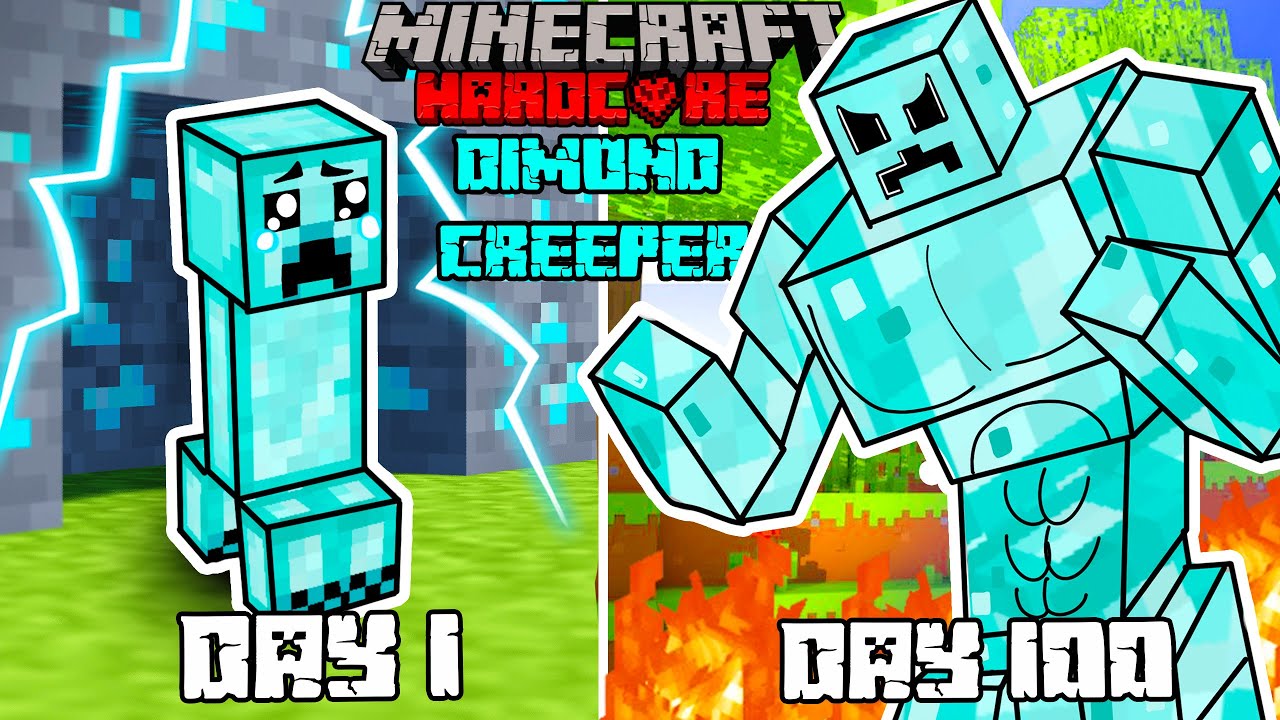 I Survived 100 Days as DIAMOND Creeper in HARDCORE Minecraft (HINDI ...