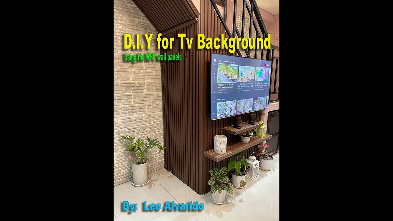 D.I.Y Tv Background stair, Using the (WPC) Wood-Plastic Composite Wall ...