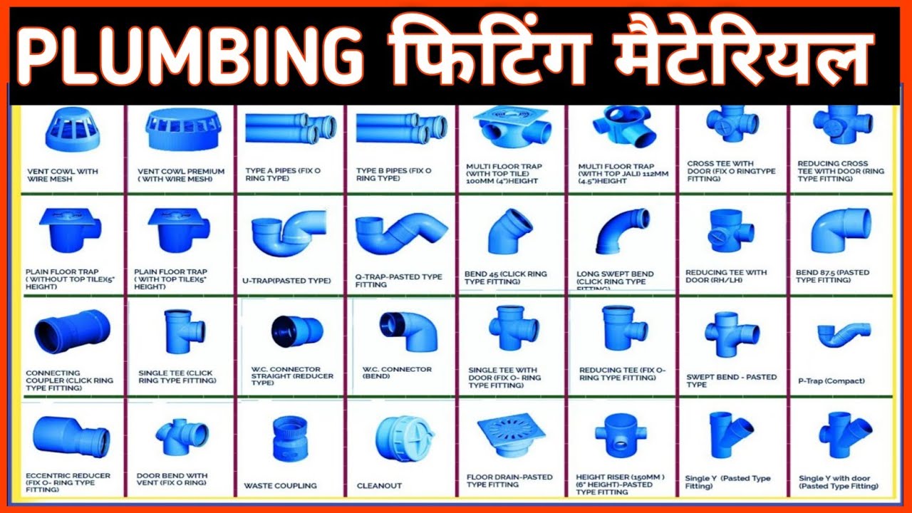 Plumbing Materials Name and Pictures || Plumbing Fittings Name ...