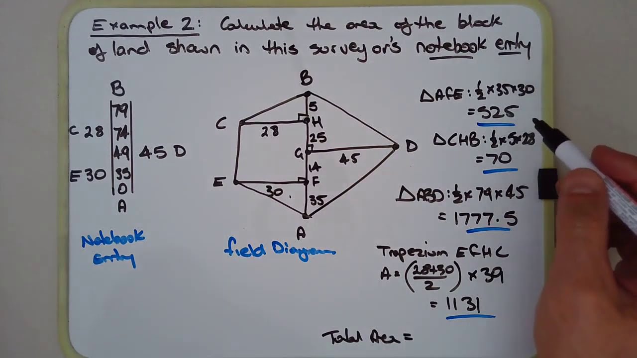 How to find the area of land using a traverse offset survey (with ...