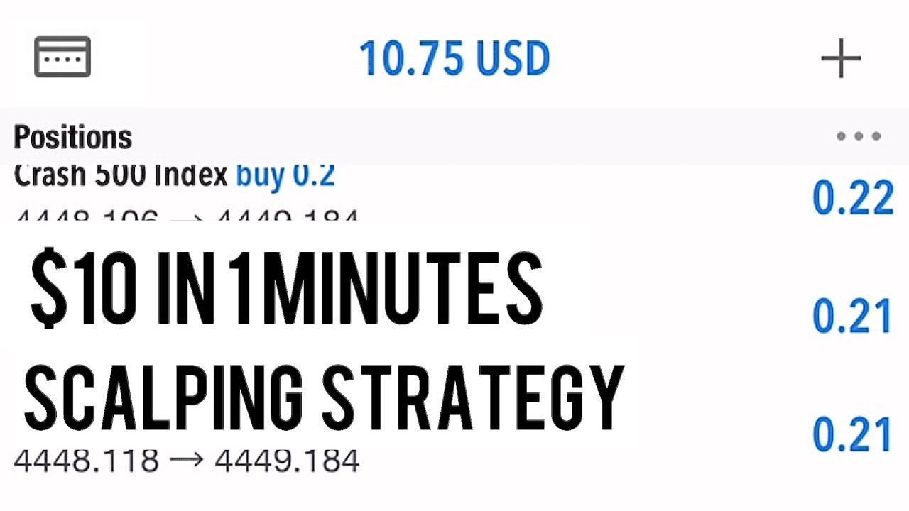 $10 in 1 minutes scalping strategy for crash 500 index - YouTube